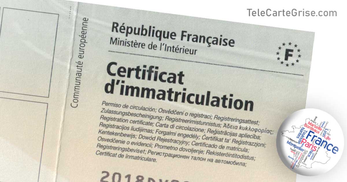 immatriculation d'un véhicule occasion [demandez votre carte grise]