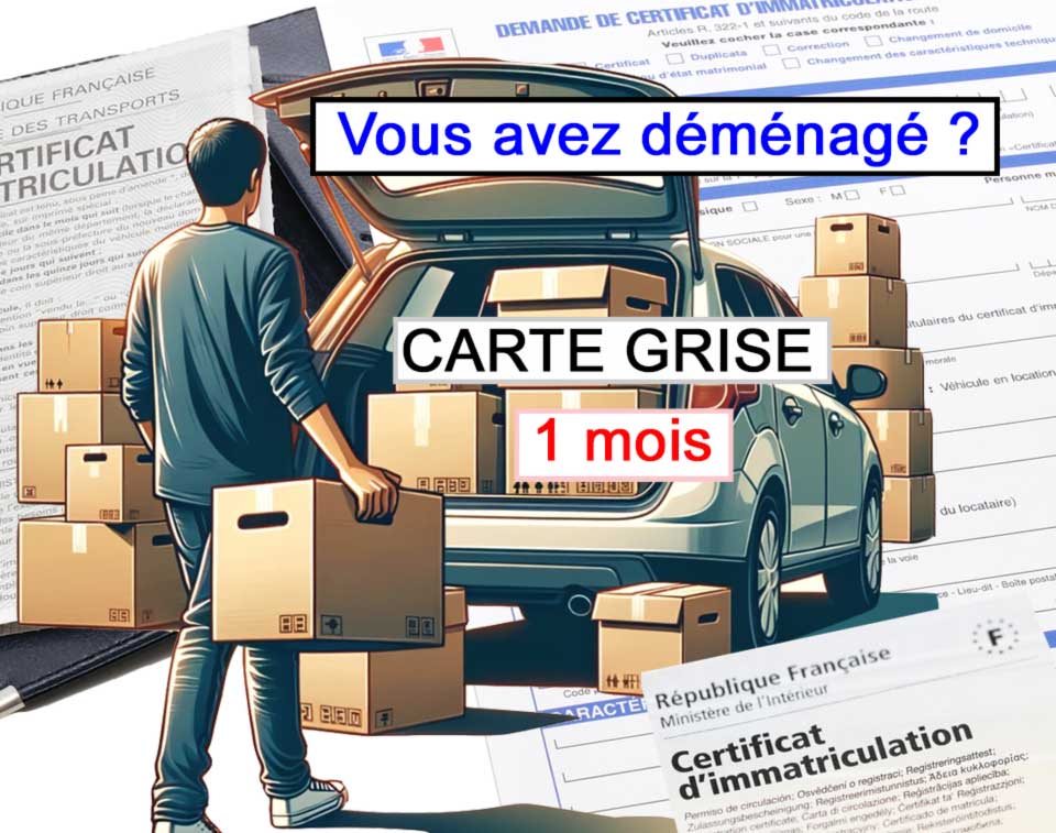 Changement d'adresse du titulaire de la carte grise